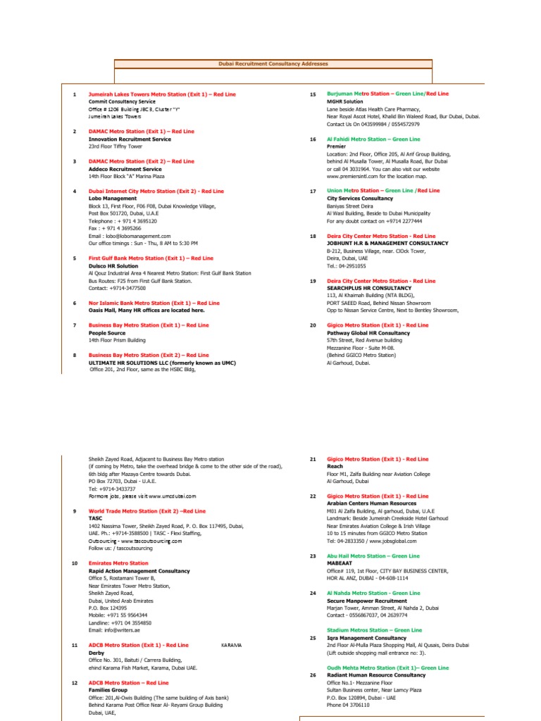 Uae Recruitment Services Pdf Dubai United Arab Emirates