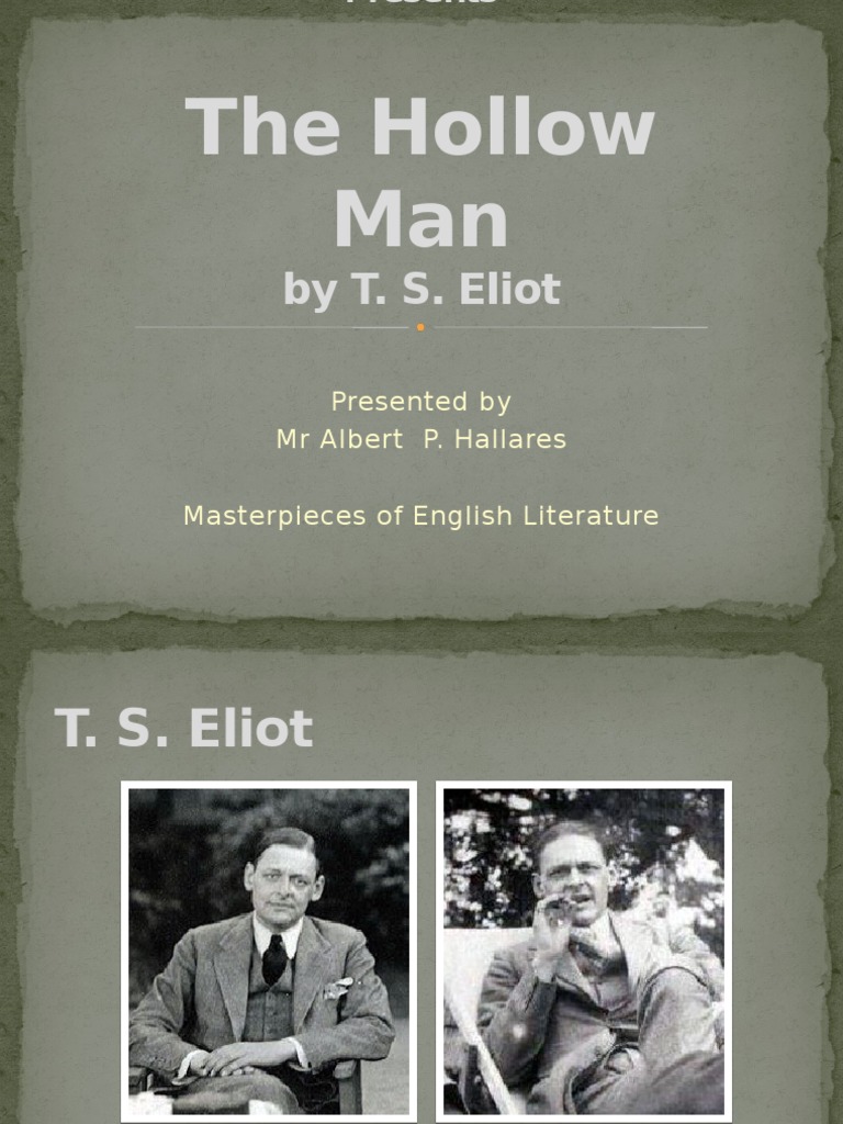 T. S. Eliot's "The Hollow Men" Analysis | PDF | T. S. Eliot | Religion ...