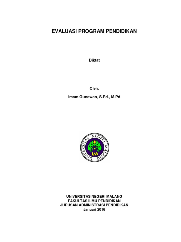 Evaluasi Program Pendidikan PDF | PDF