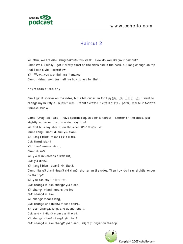 Haircut 2: Key Words of The Day | Download Free PDF | Hairstyle ...