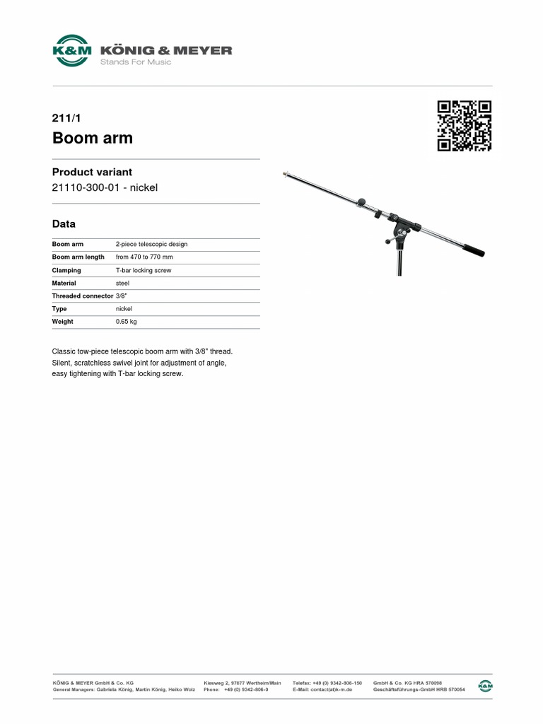 21110-300-01 Boom Arm en | PDF