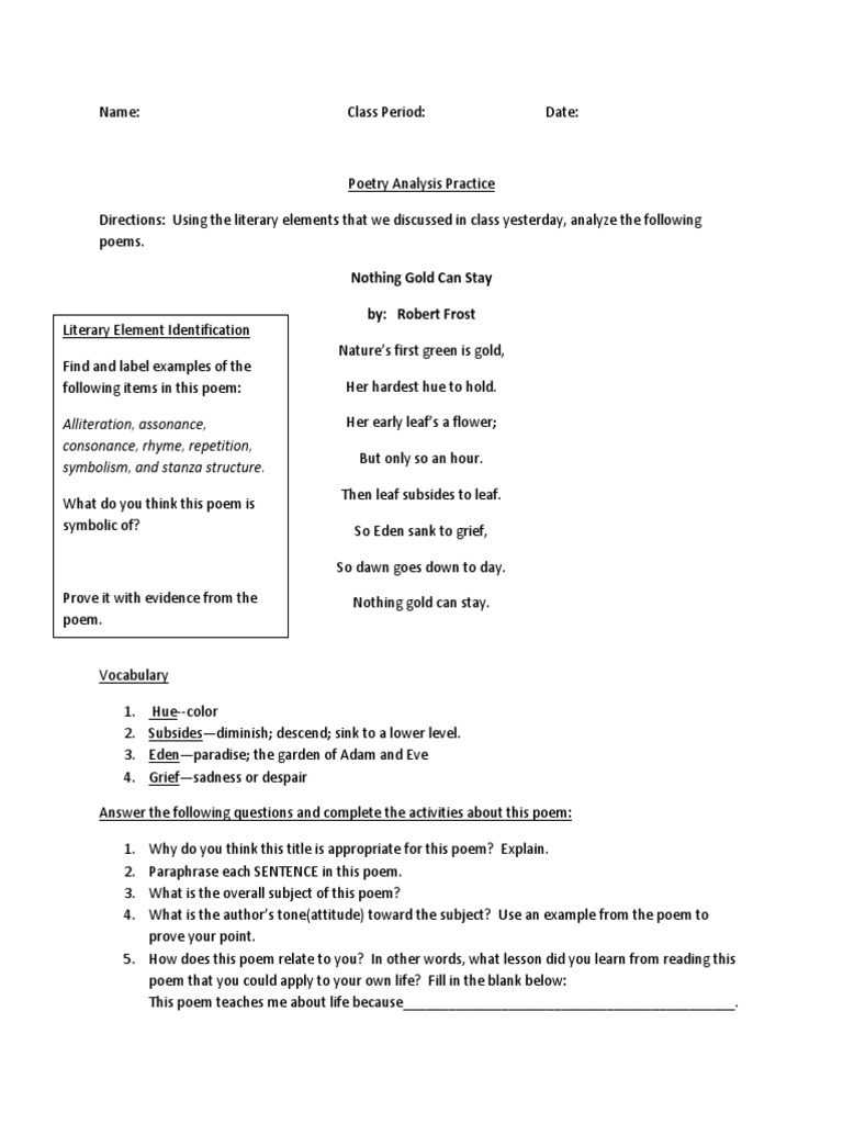 2.1 Poetry Analysis Samples | PDF | Poetry