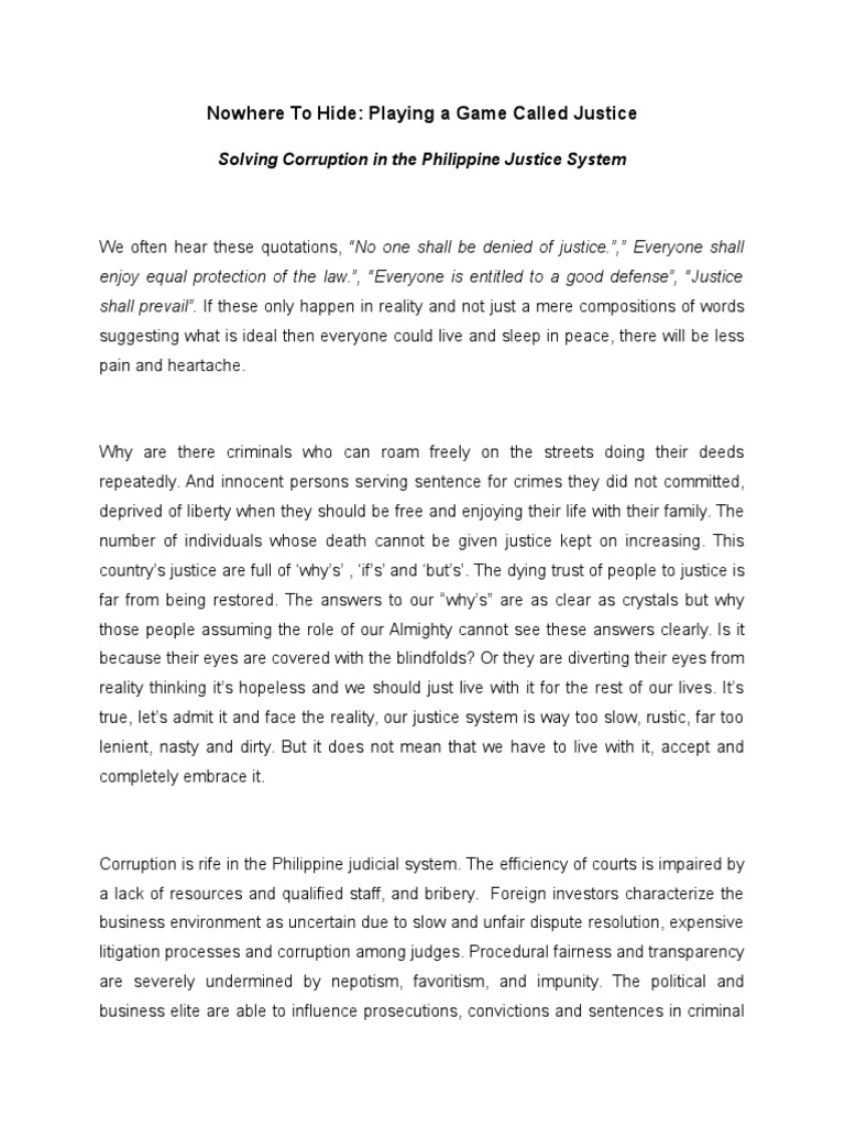 Essay | PDF | Corruption | Judge