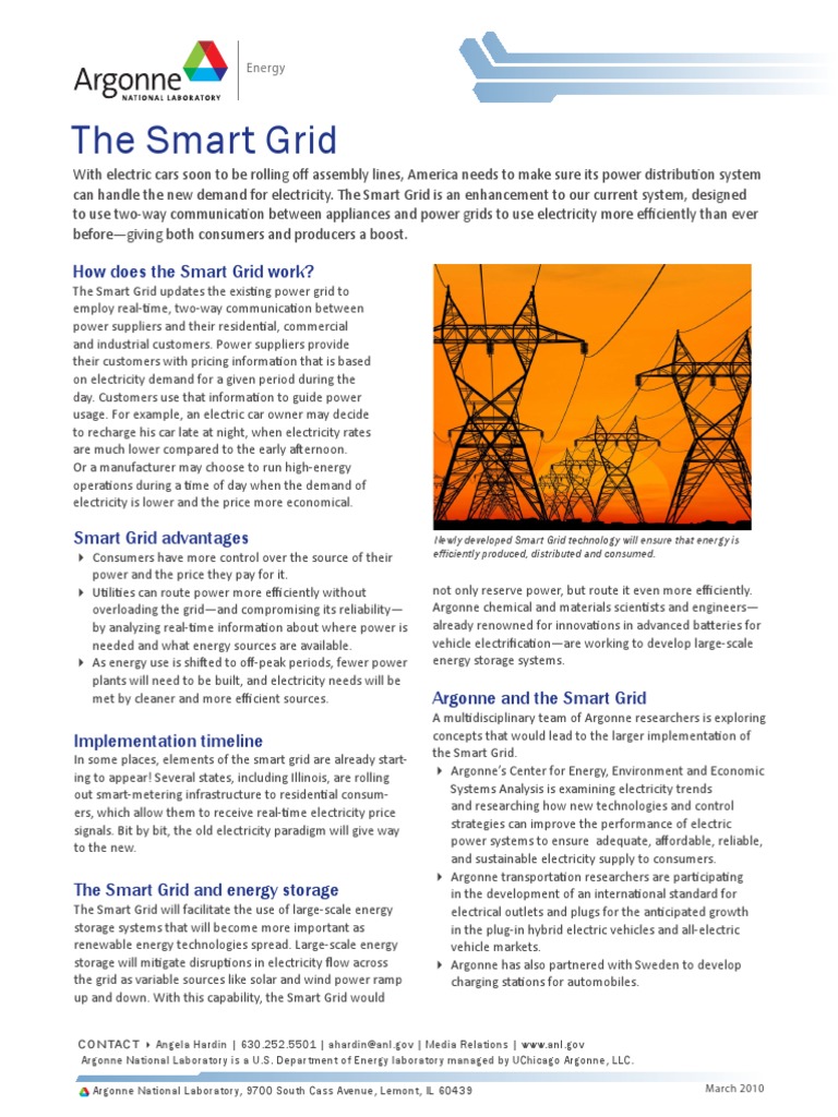 FactSheet Smart Grid2010 | PDF | Smart Grid | Plug In Hybrid