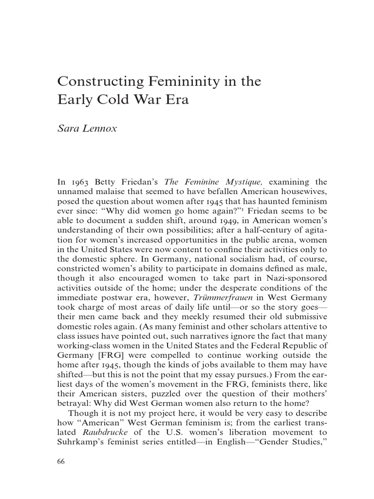 Femininity in the Early Cold War Era | PDF | Consumerism | Feminism