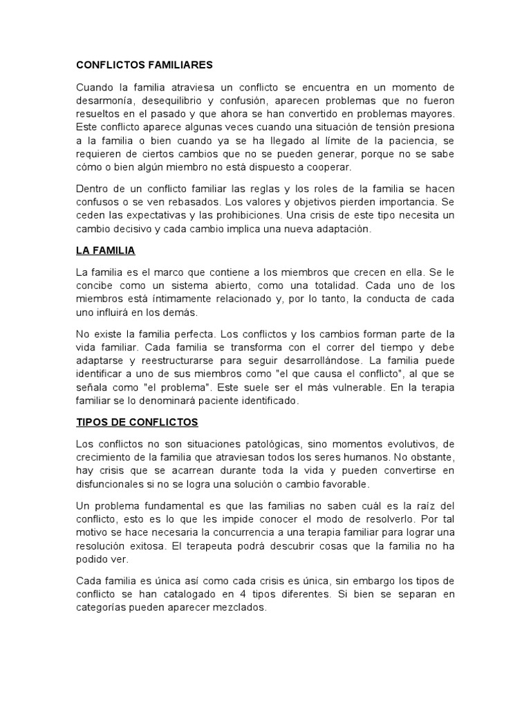 Conflictos Familiares | PDF | Familia | Conflicto (proceso)
