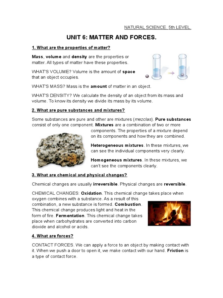Unit 6. Matter and Forces | PDF