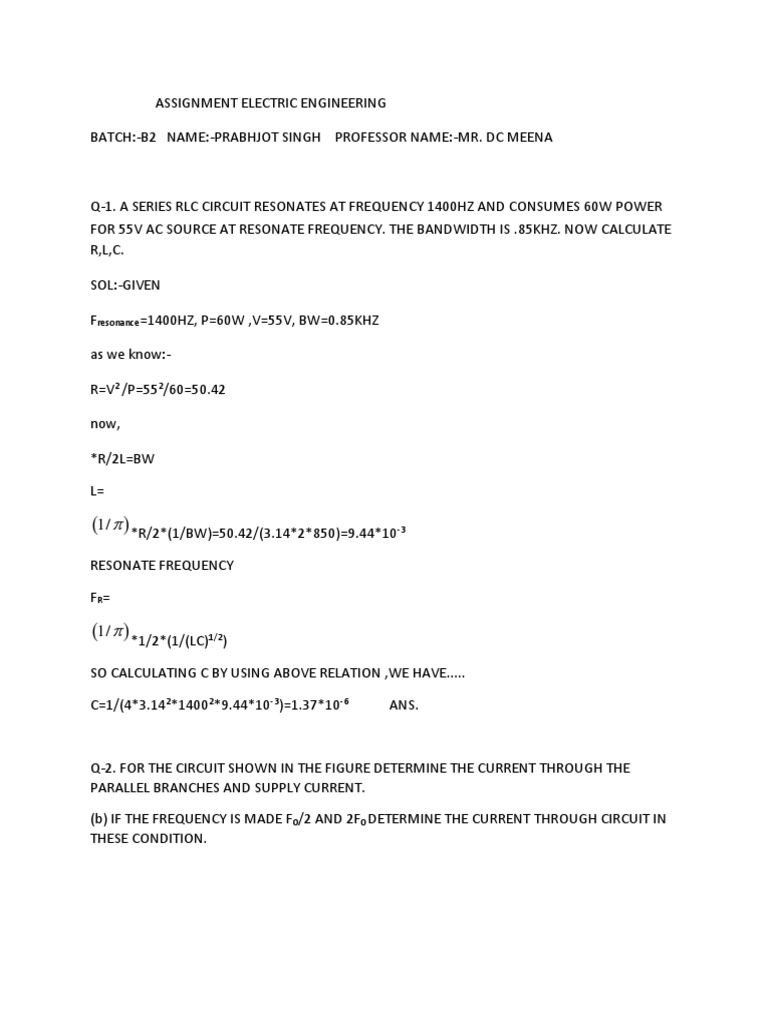 Electrical Engineering | PDF | Series And Parallel Circuits | Inductor