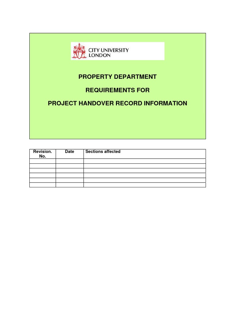 Project Handover Record Information Rev 2 | PDF | Portable Document ...