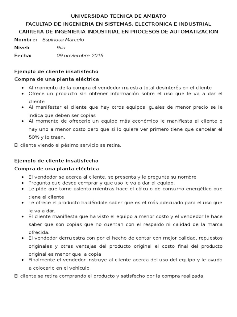 Cliente Satisfecho e Insatisfecho | PDF | Tecnología e ingeniería