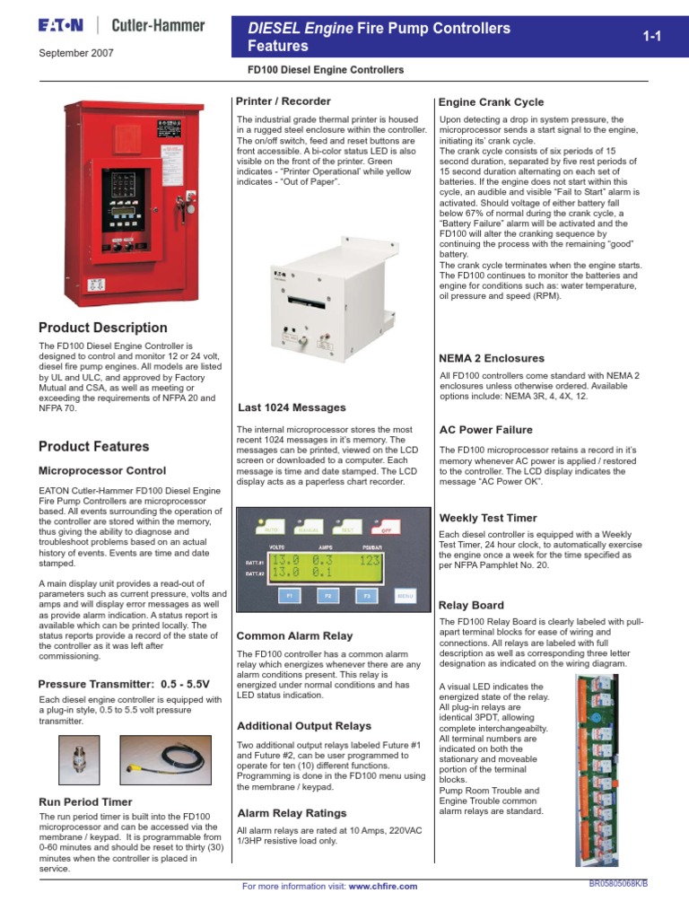 Features: DIESEL Engine Fire Pump Controllers | PDF | Battery Charger ...