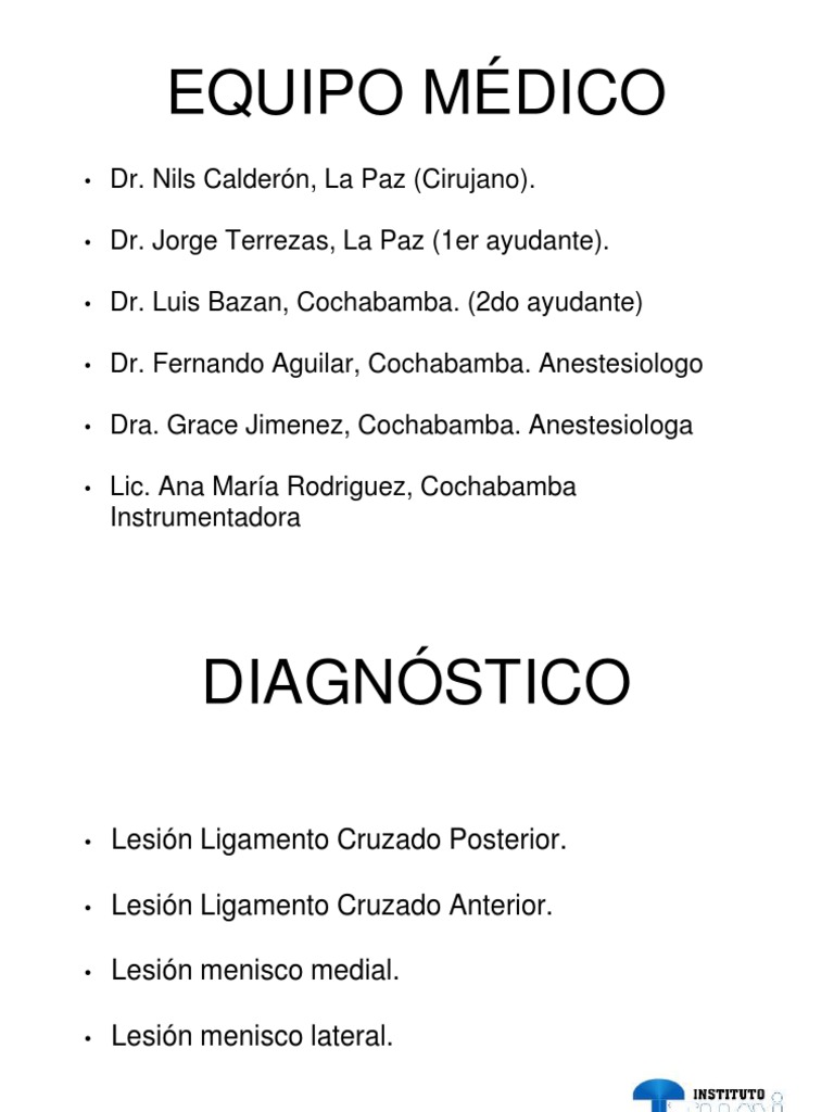 Informe Médico sobre Lesiones de Rodilla | PDF | Ciencia y matemáticas