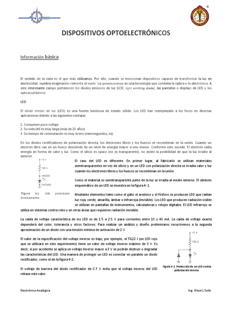 Practica Led Pdf Diodo Emisor De Luz Diodo 