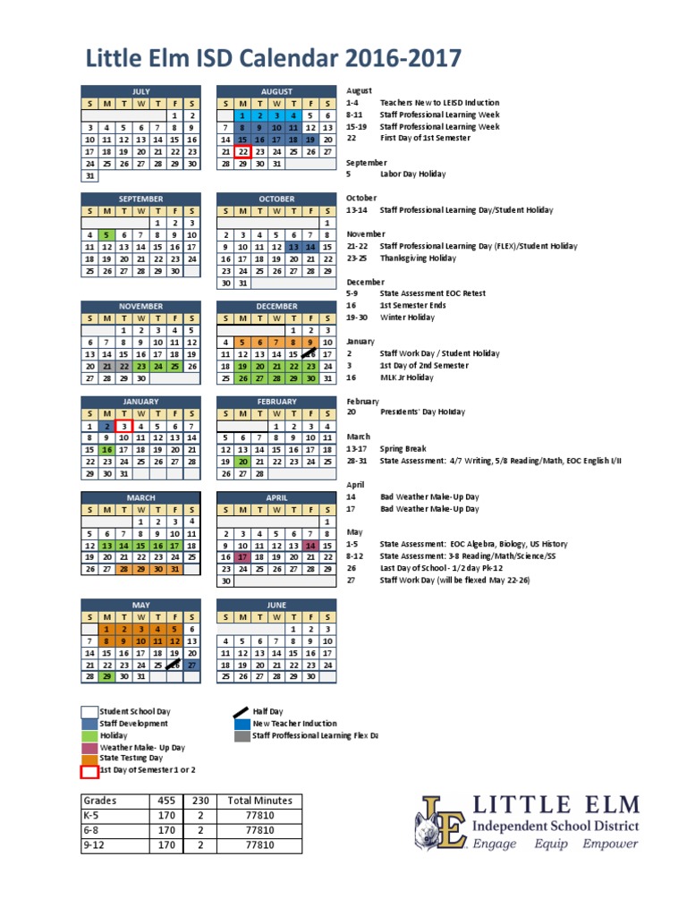 2016-2017 School Calendar | PDF