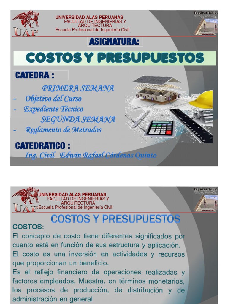 Introduccion Costos y Presupuestos PDF | PDF | Costo | Presupuesto