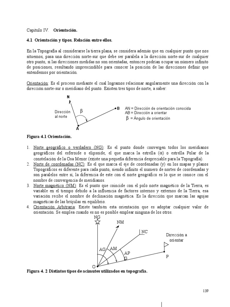 Orientación y Acimutes en Topografía | PDF | Azimut | Navegación