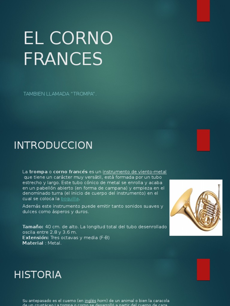 Historia y características del corno francés | PDF | Cuerno francés ...