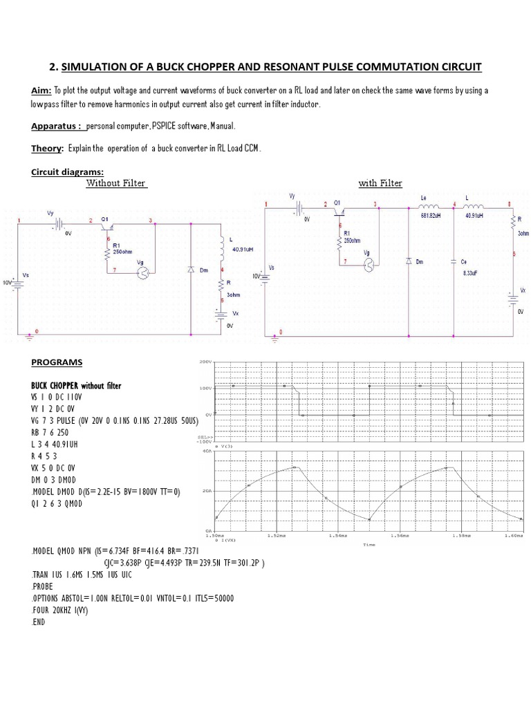 Simulation of A Buck Chopper and Resonant Pulse Commutation Circuit ...