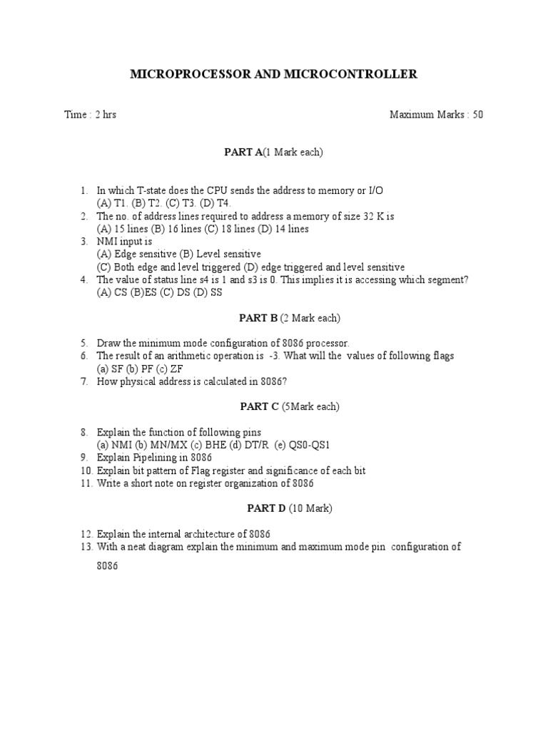 Microprocessor and Microcontroller | PDF