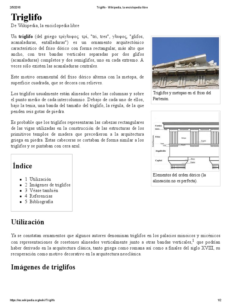 Triglifo - Wikipedia, La Enciclopedia Libre | PDF | Diseño ...