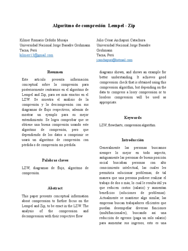 Algoritmo de Ziv and Lempel | PDF | Informática