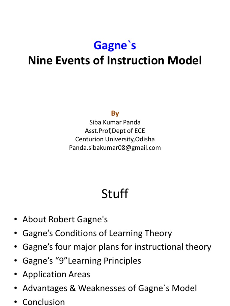 Final Gagne's 9 Events of Instruction PDF | PDF | Recall (Memory ...