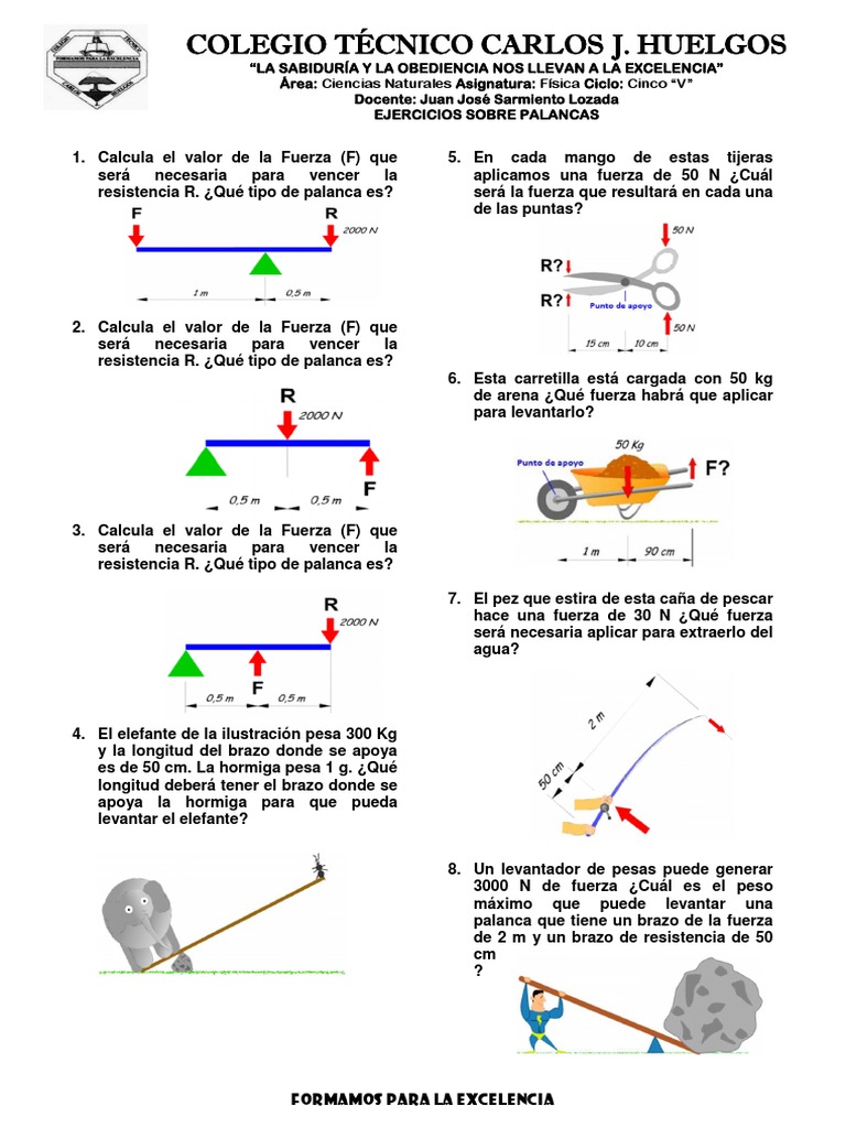 Ejercicios de Palancas