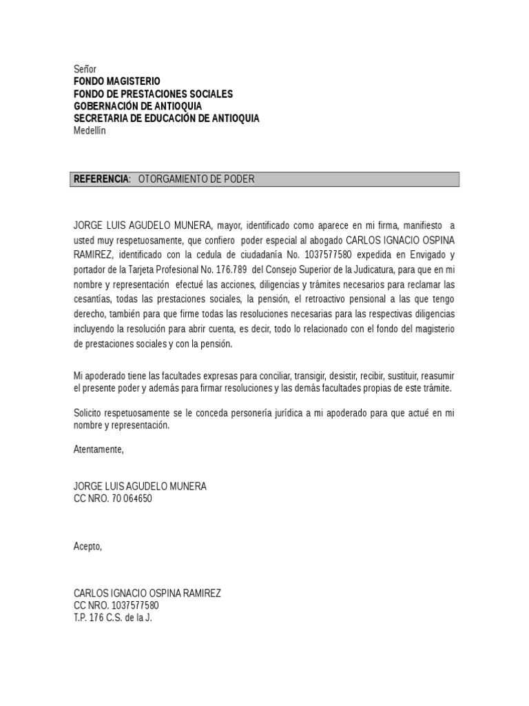 Poder Andres Agudelo | PDF | Derecho