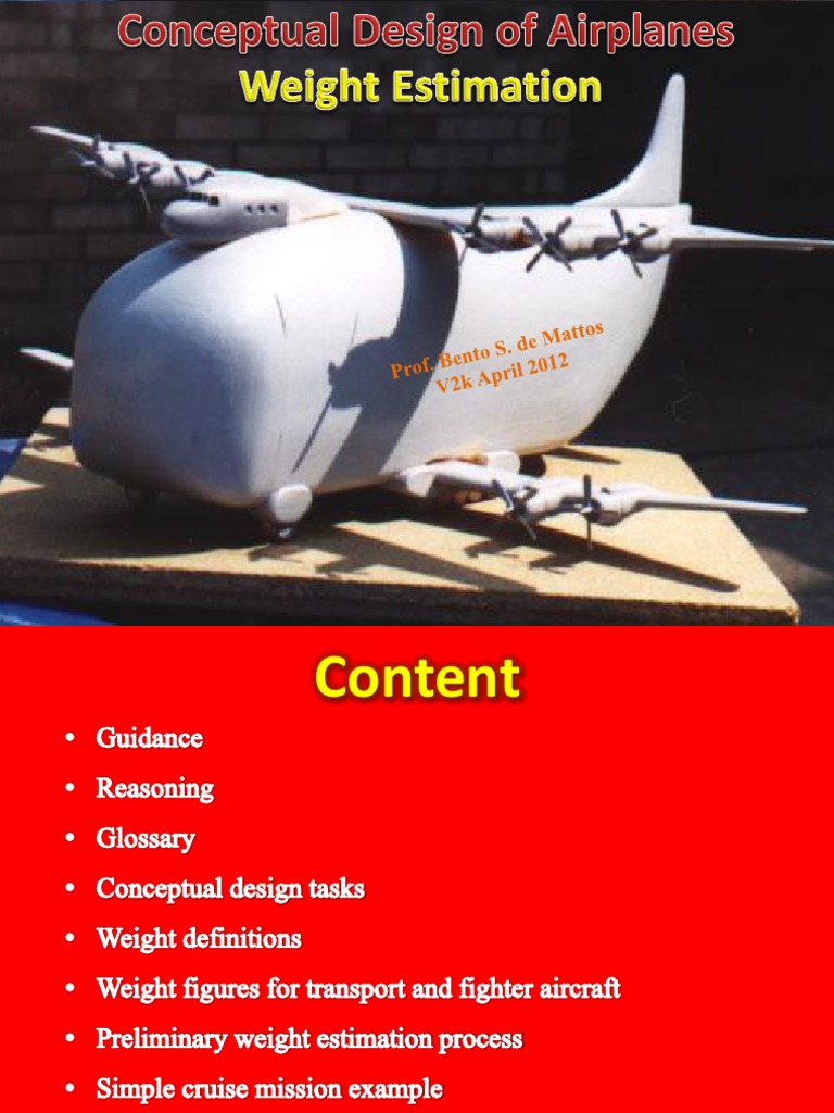 Weight Estimation - Conceptual Design of Airplanes | PDF | Jet Engine ...