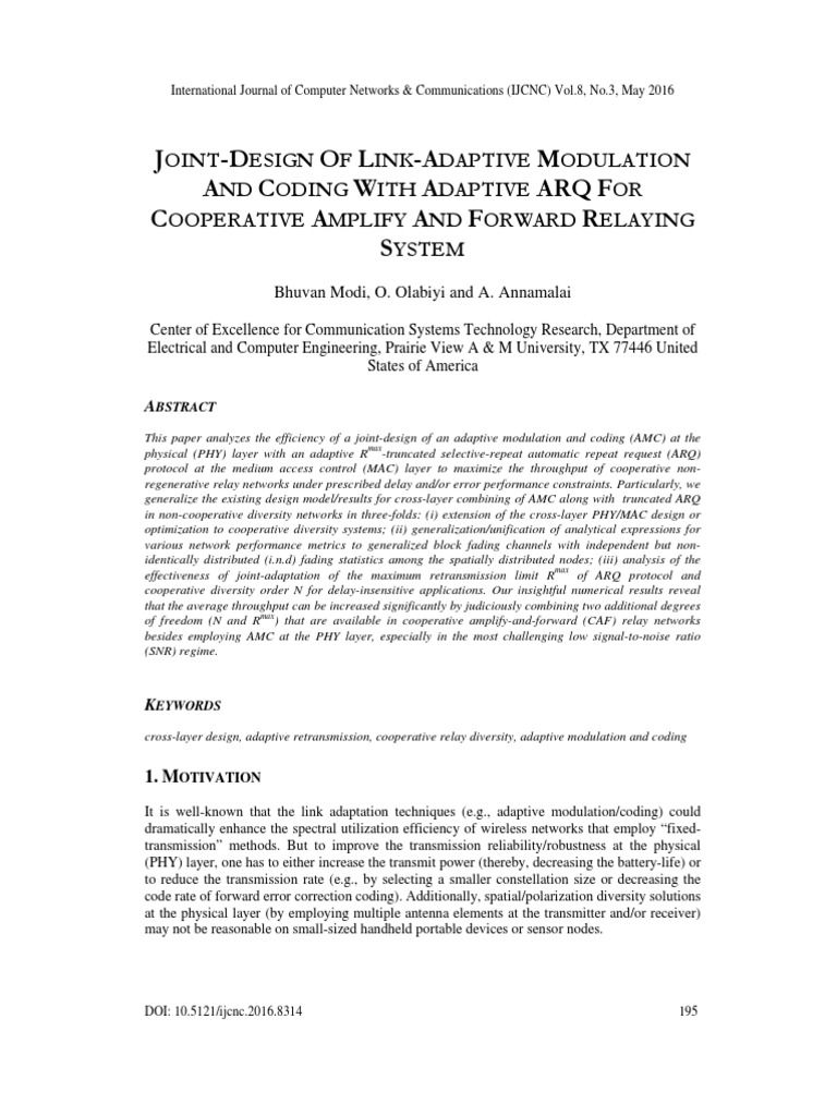Joint-Design of Link-Adaptive Modulation and Coding With Adaptive Arq ...