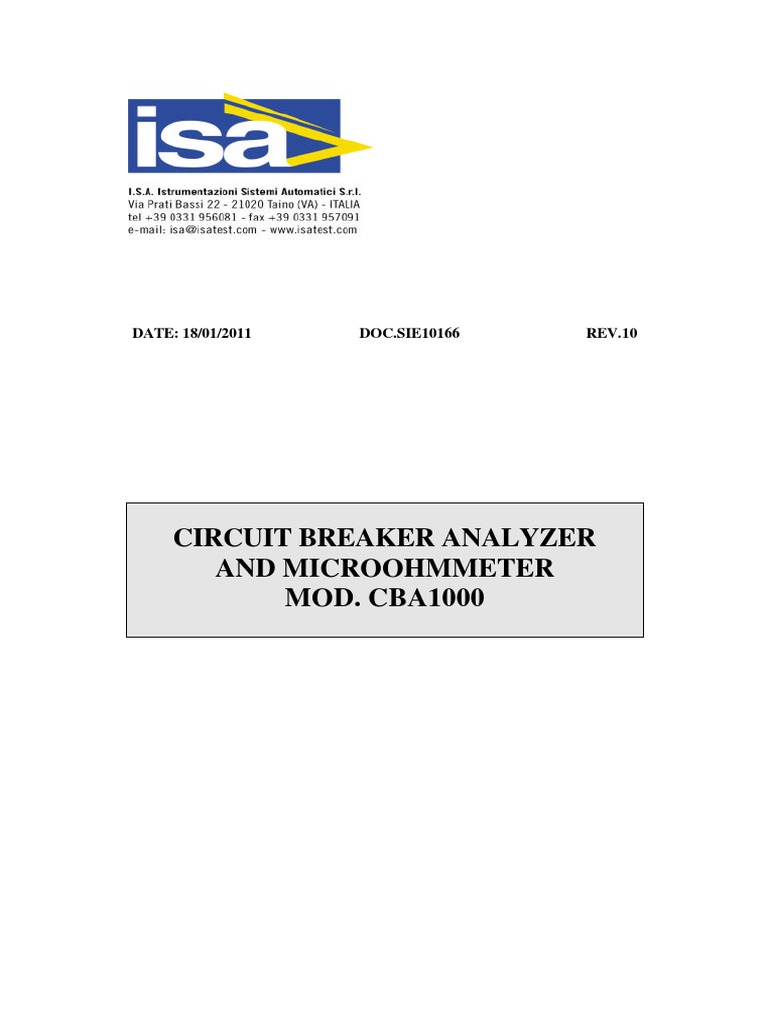 Isa Cba 1000 Manual | PDF | Electrical Connector | Electromagnetism