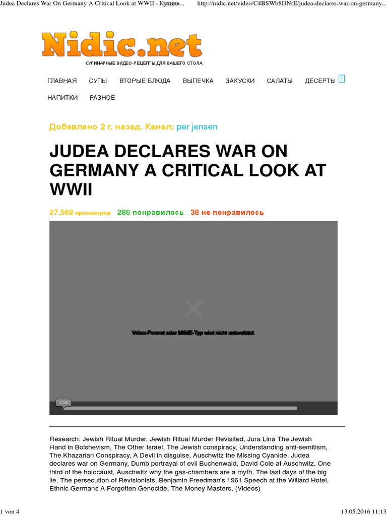 Judea Declares War On Germany A Critical Look At Wwii Pdf Jews