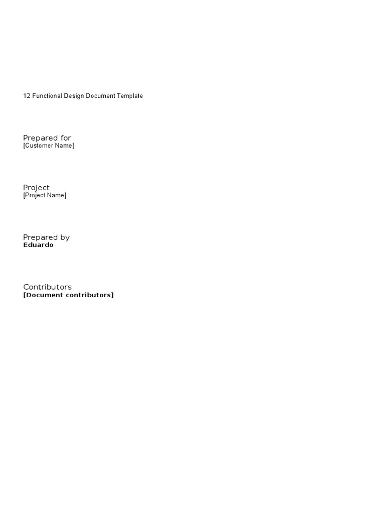 12 Functional Design Document Template | PDF | Software | Information ...