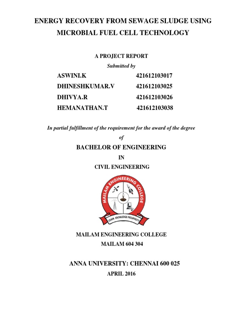Energy Recovery via Microbial Fuel Cells | PDF | Anaerobic Digestion ...