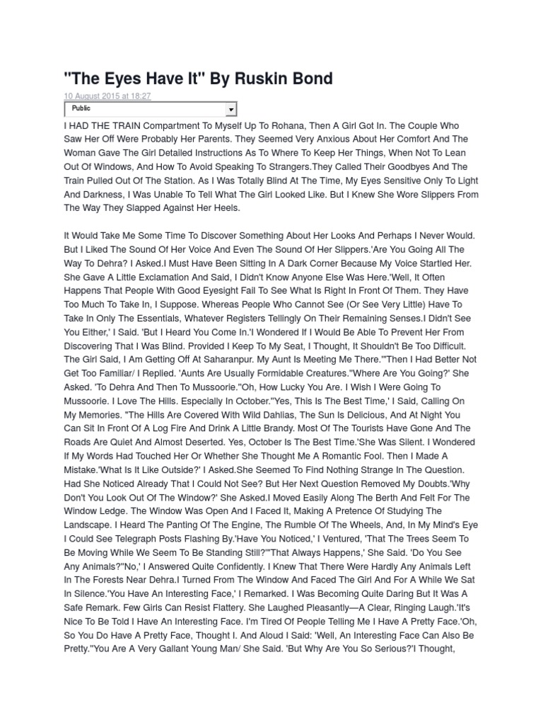 The Eyes Have It | PDF | People | Leisure