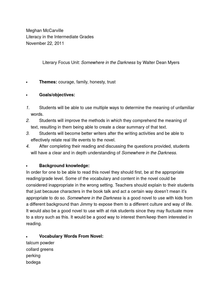 Somewhere in The Darkness | PDF | Reading Comprehension | Multiple Choice