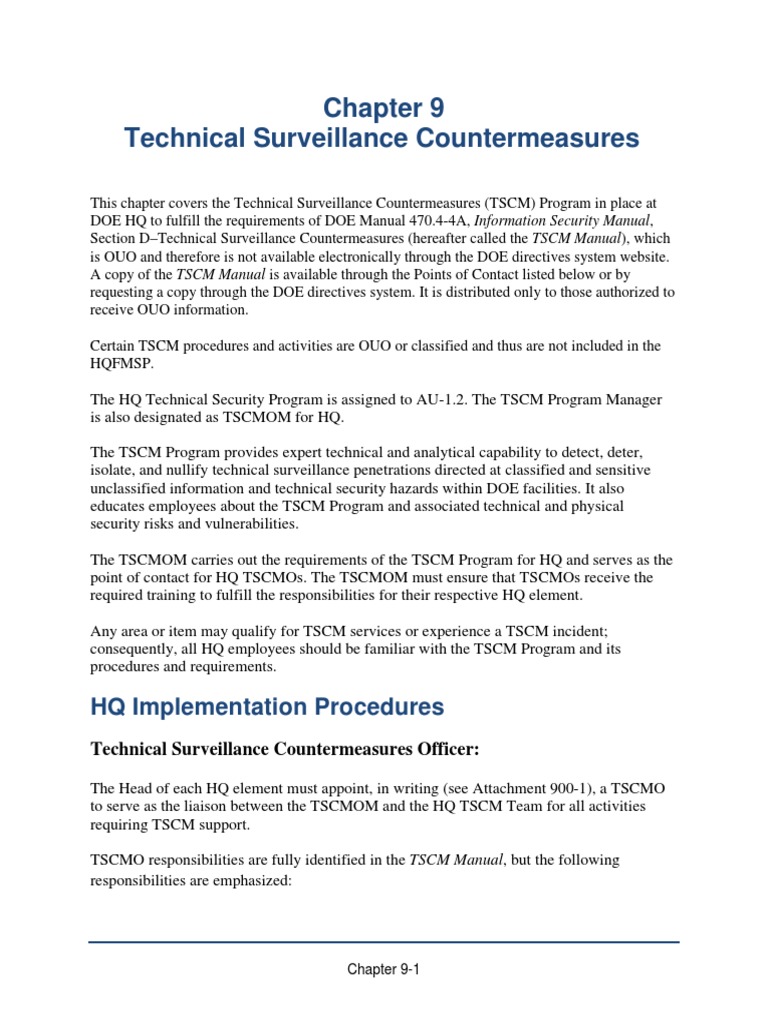 Chapter 9 Technical Surveillance Countermeasures | PDF | Vulnerability ...