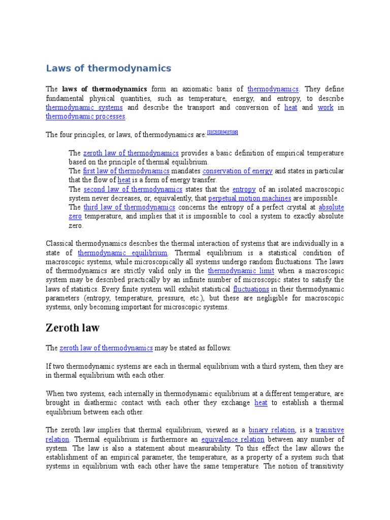 Laws of Thermodynamics | PDF | Laws Of Thermodynamics | Thermodynamics