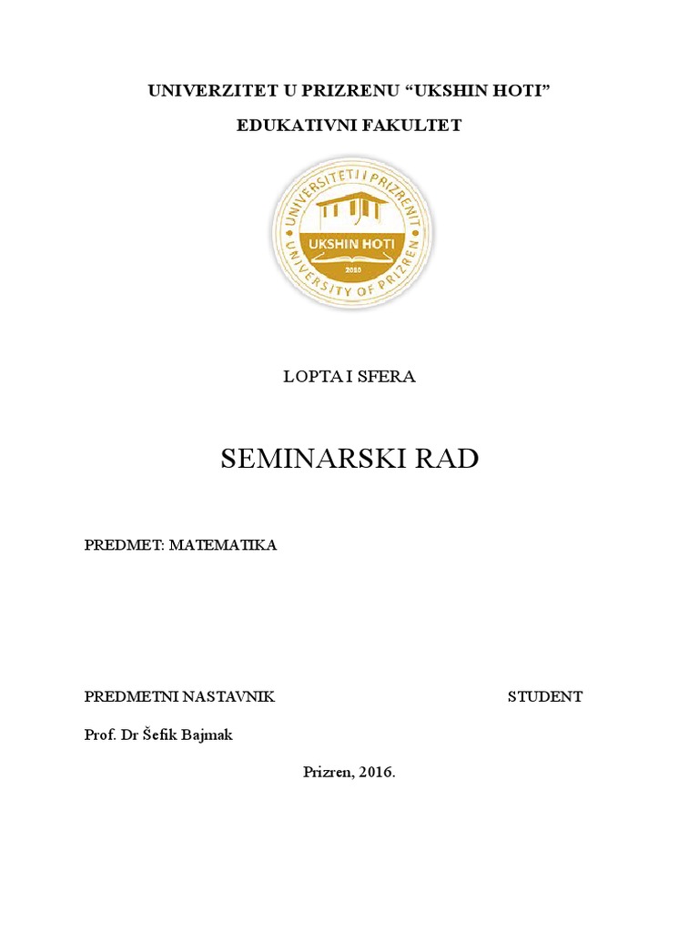 Lopta I Sfera - Sadržaj | PDF