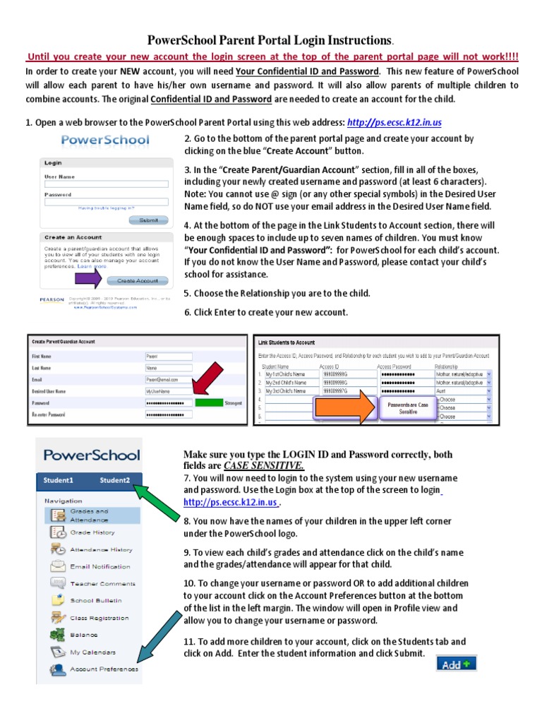 Powerschool Parent Portal Login Instructions | PDF | User (Computing ...