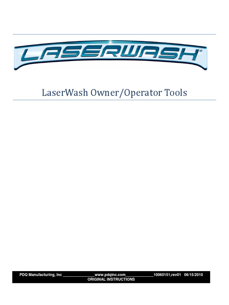 Laserwash Owner/Operator Tools: PDQ Manufacturing, Inc Original ...