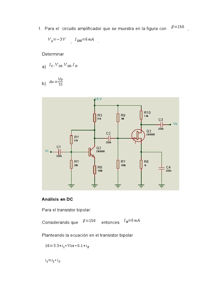 Problemas Finales | PDF | Transistor | Transistor de unión bipolar