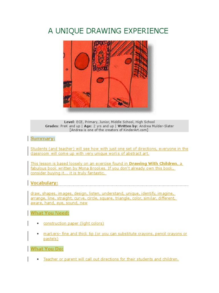 A Unique Drawing Experience | PDF | Drawing | Shape