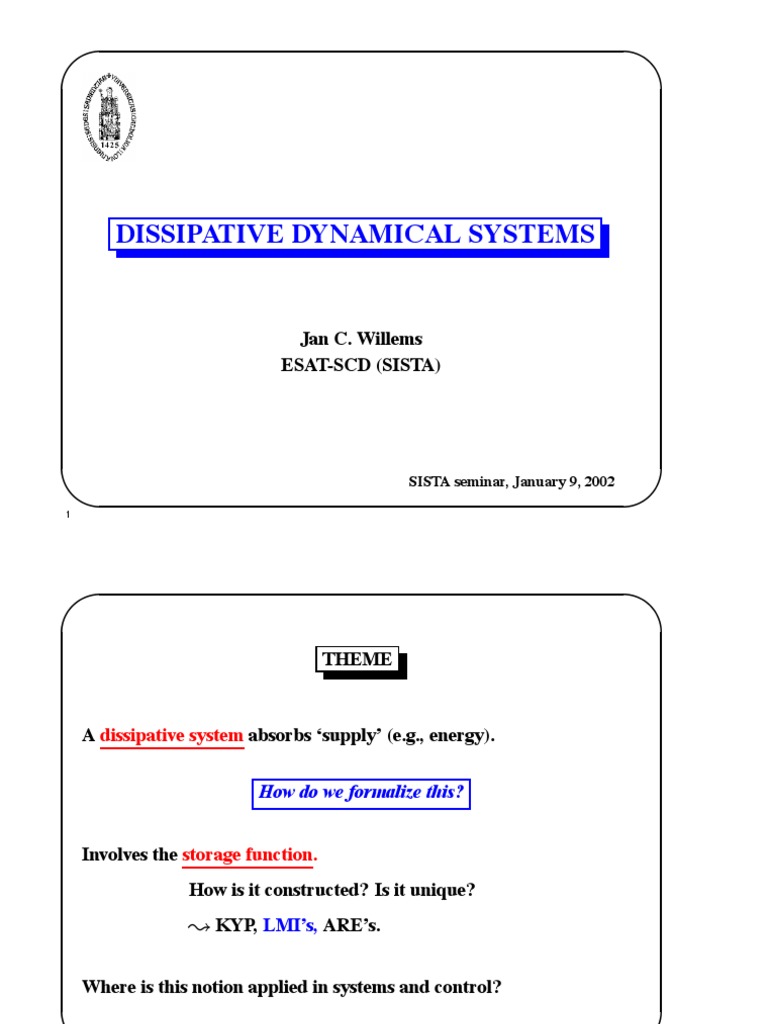 Willems - Dissipative Dynamical Structures | Download Free PDF | Control Theory | Dynamical System
