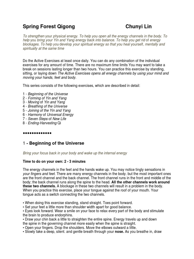 Spring Forest Qigong | PDF | Qigong | Faith Healing