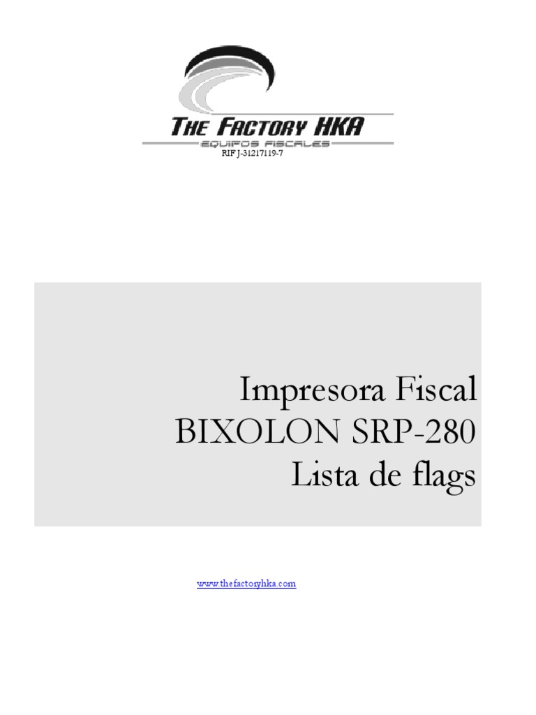 Ve-Bixolon Srp-280 Flags y Errores 2 | PDF | Factura | Almacenador ...