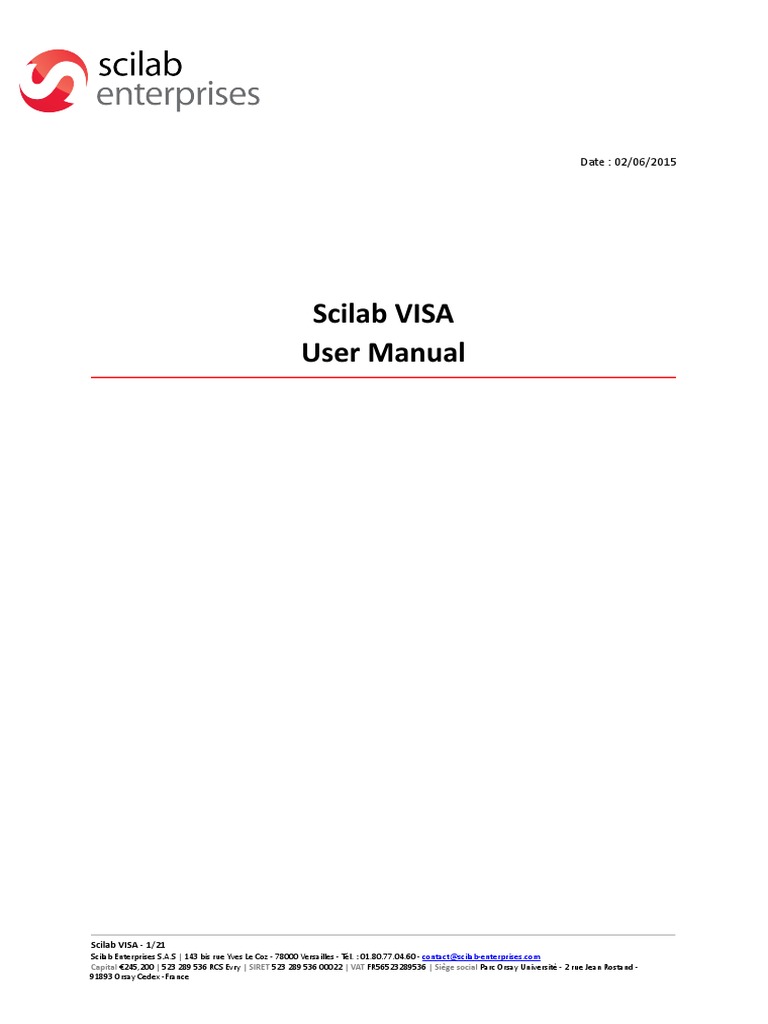 Scilab-VISA User Manual | PDF | Computer Engineering | Computing