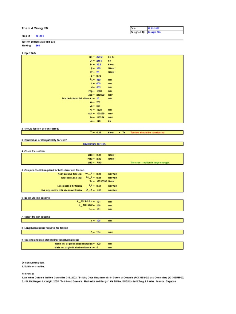 ACI 318M-02 Torsion | PDF | Science & Mathematics | Teaching Methods ...