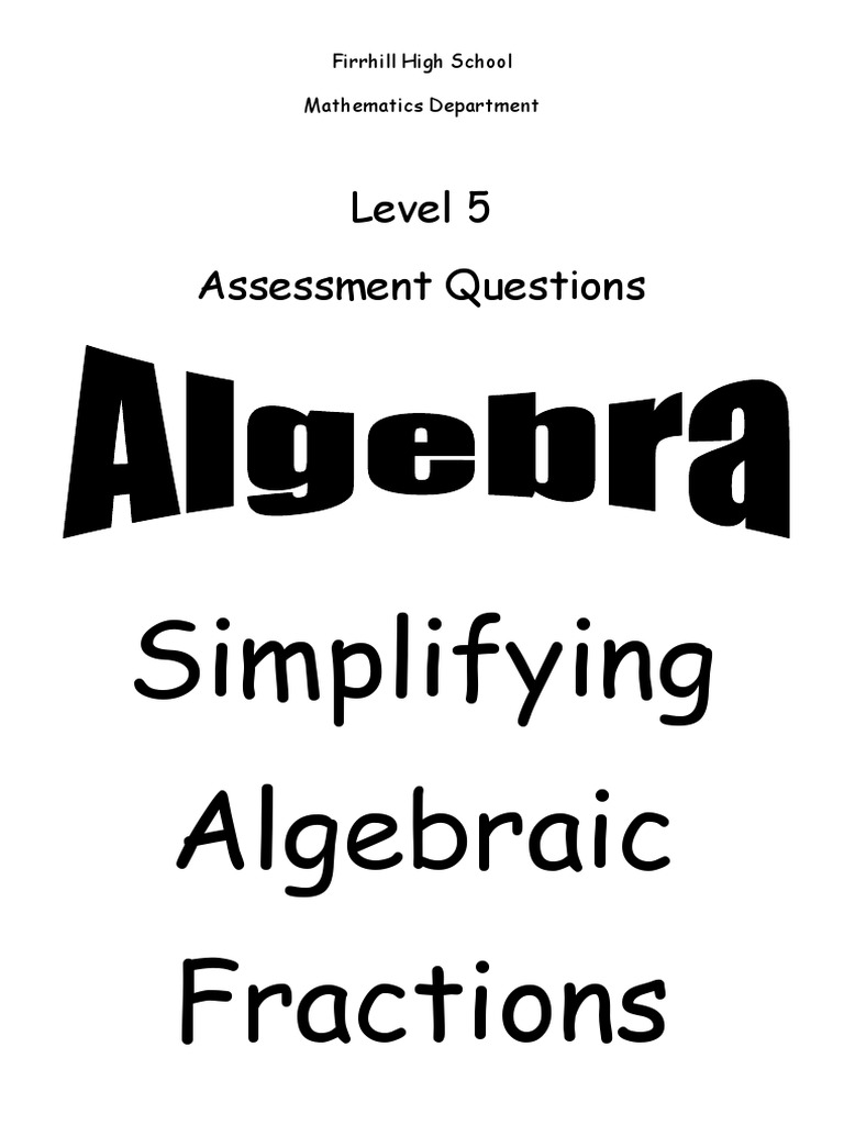 n5 Algebra Algebraic Fractions Ppqs | PDF