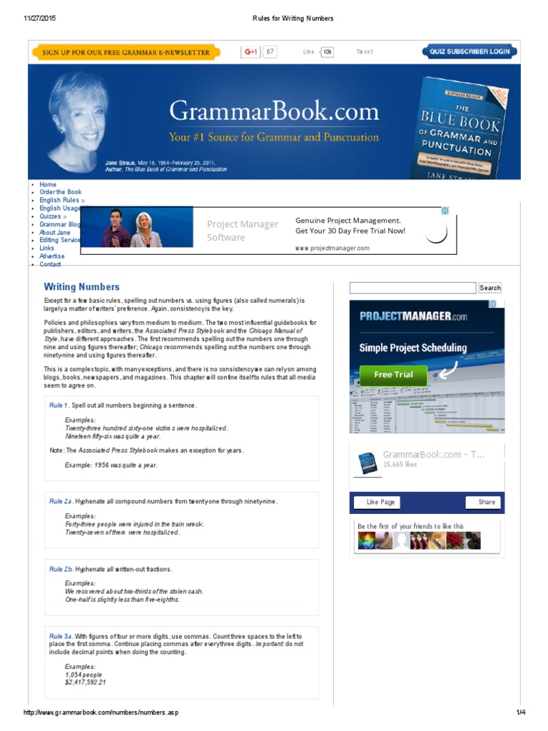 Project Manager Software: Writing Numbers | PDF | Comma | Percentage